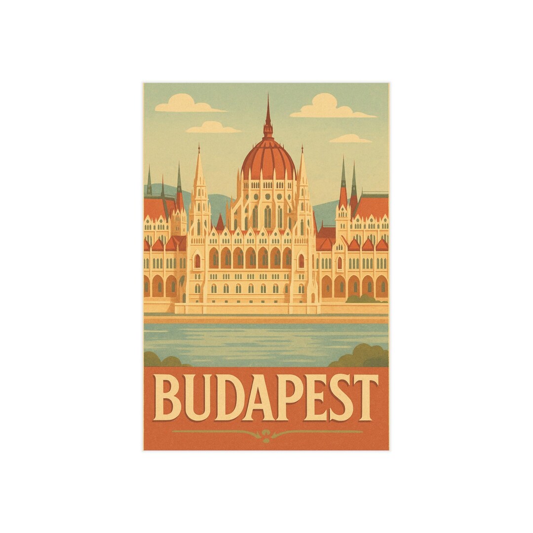 Budapest Vintage Postcard, Art Print, Travel Postcard, Parliament ...