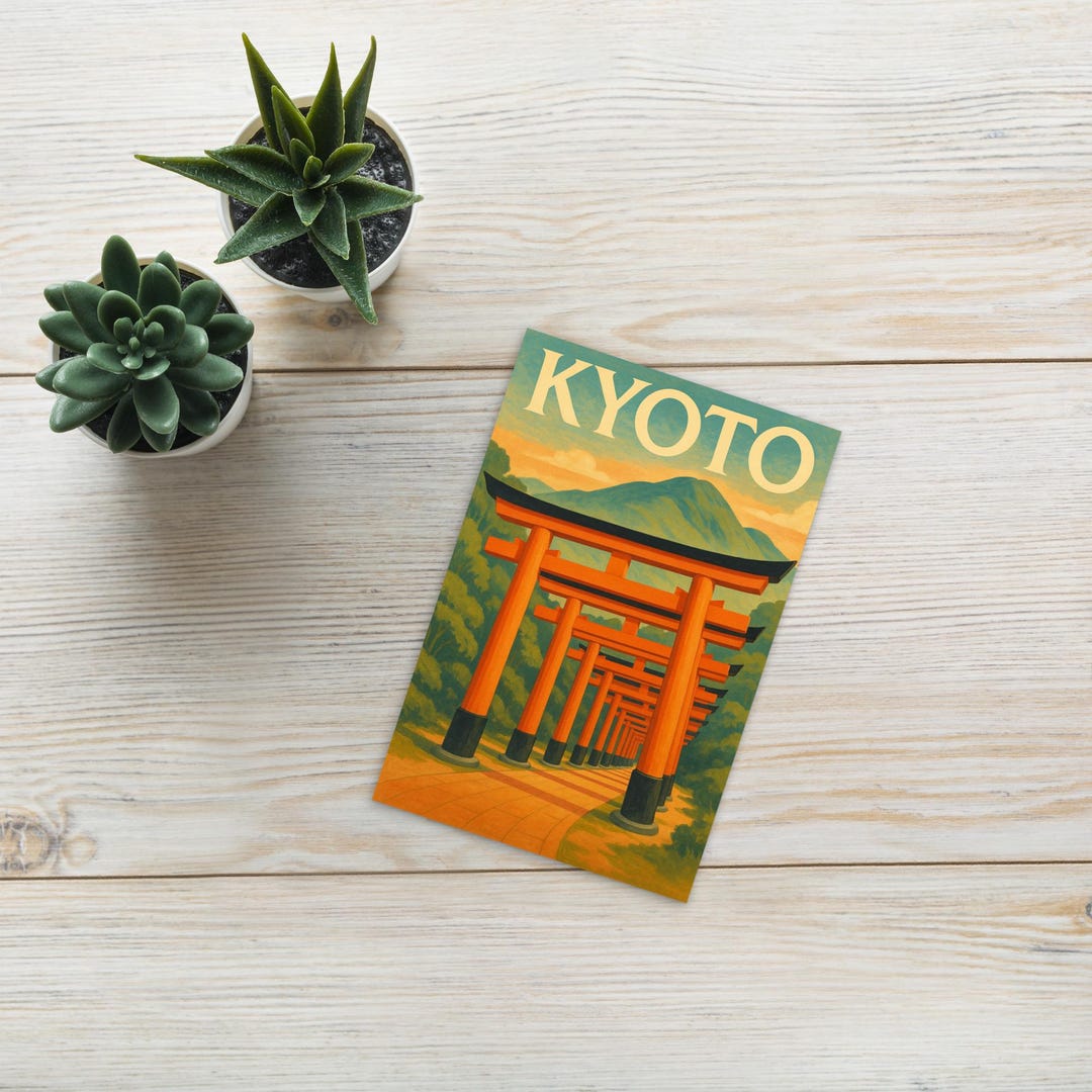 Kyoto Vintage Postcard, Art Print, Travel Postcard, Fushimi Inari ...