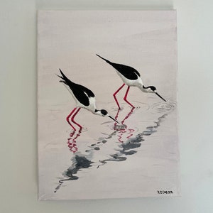 Crane, Original Acrylic Hand Painted, 9 X 12 - Etsy