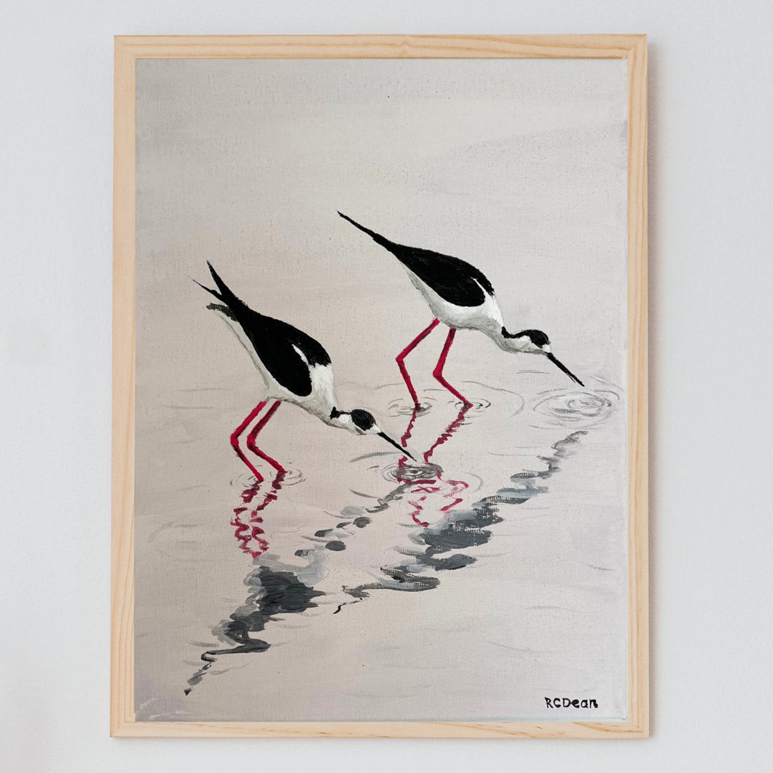 Crane, Original Acrylic Hand Painted, 9 X 12 - Etsy