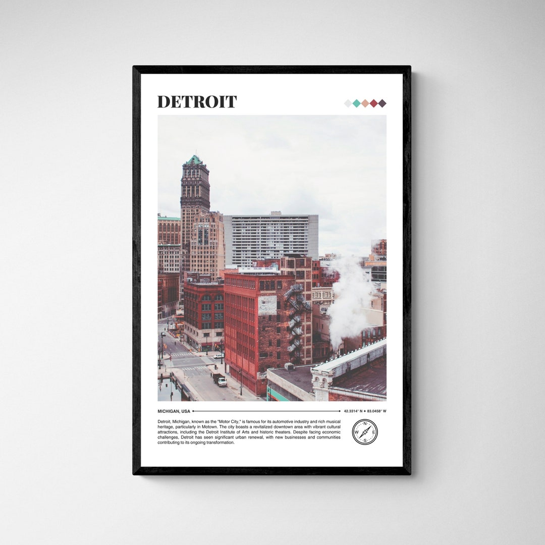 Detroit Print, Detroit Poster, Detroit Photo, Detroit Wall Art, Detroit ...