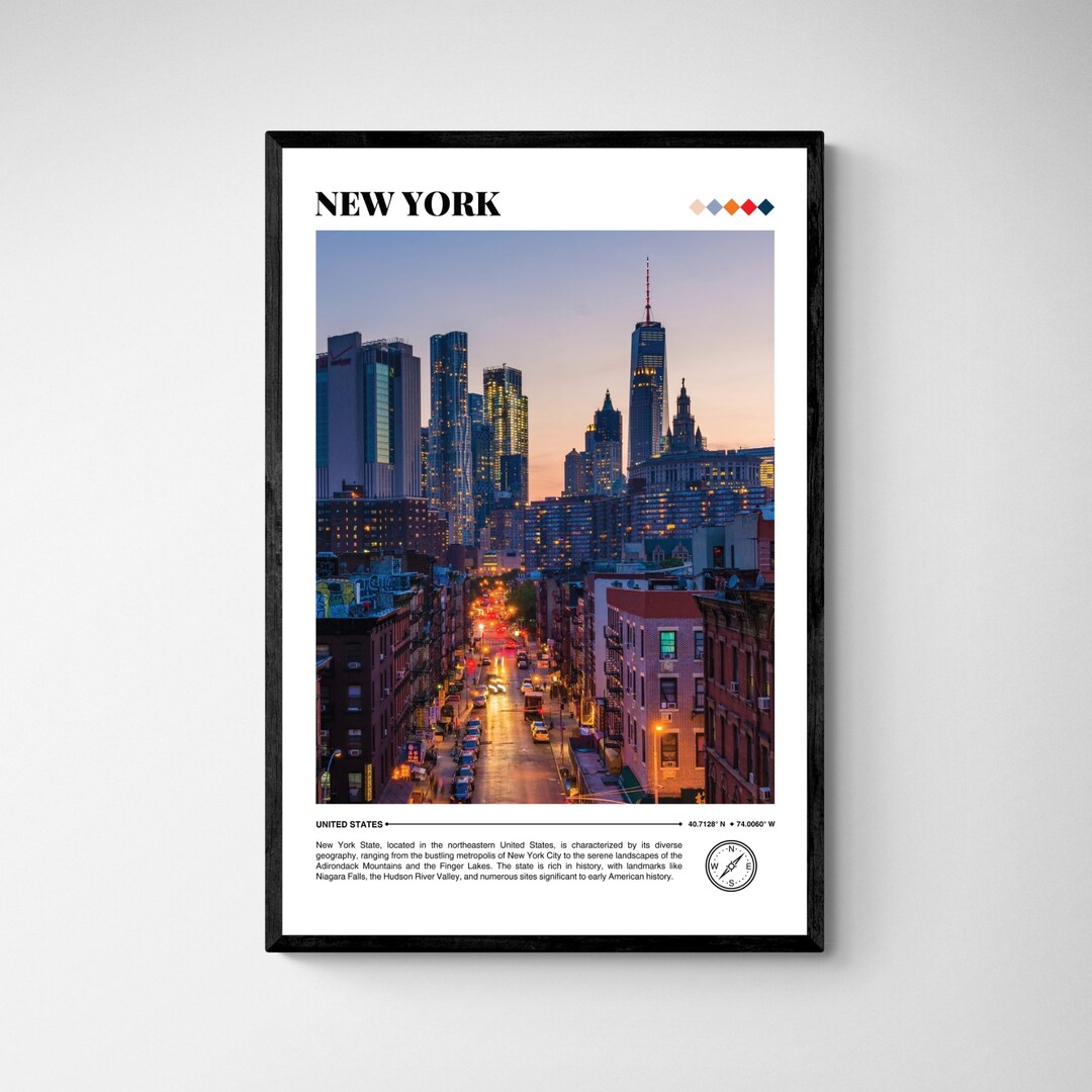New York State Print, New York Poster, New York Photo, New York Wall ...