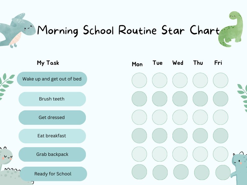 Morning Routine Star Chart - Etsy