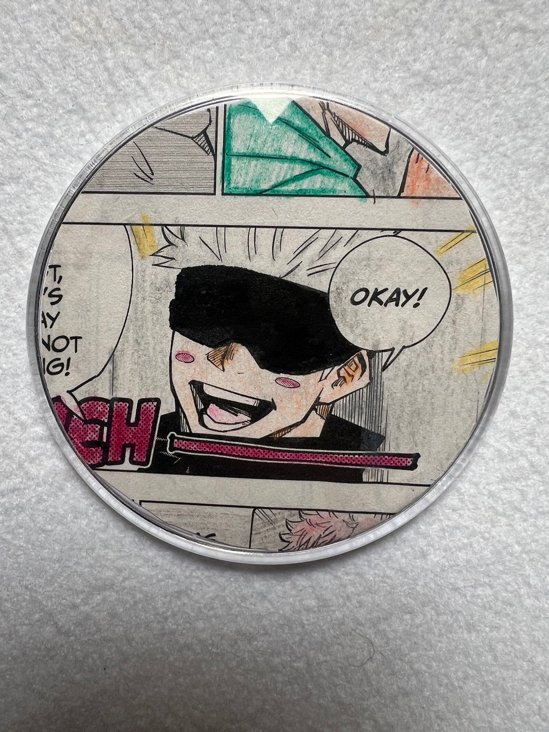 Satoru Gojo Button Colored by Hand. - Etsy