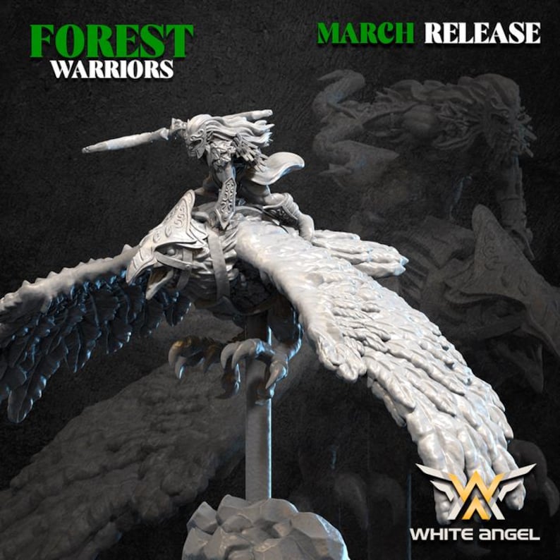 Ancestral Eagle Riders White Angel Miniatures Wood Elf Warhawk Riders ...