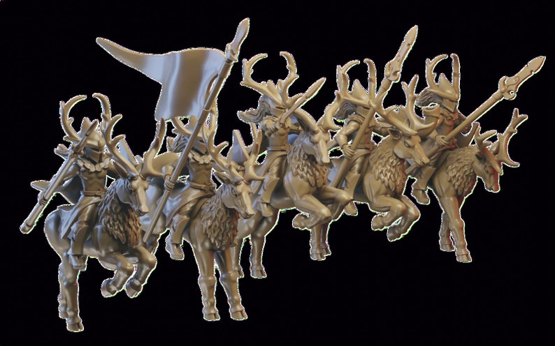 Wood Elf Army Wild Riders X5, Male Deer Cavalry Ilhadiel - Etsy