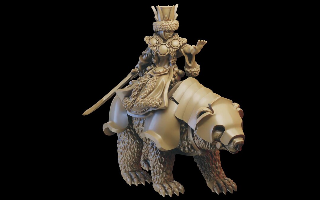 Ice Queen on Bear Ilhadiel Empire Wizard Demigryph Kislev Slavia - Etsy