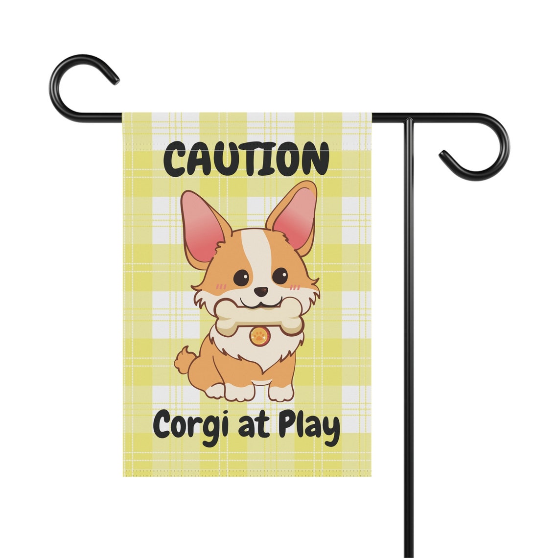 Corgi at Play Garden Flag, Corgi Garden Flag, Double Sided Flag, Corgi ...