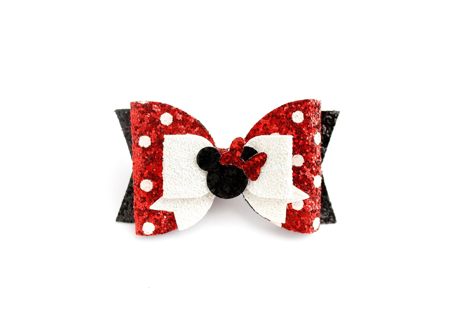 Red Dot Hair Bow Mickey Bows Baby Bows Glitter Bows Hair | Etsy