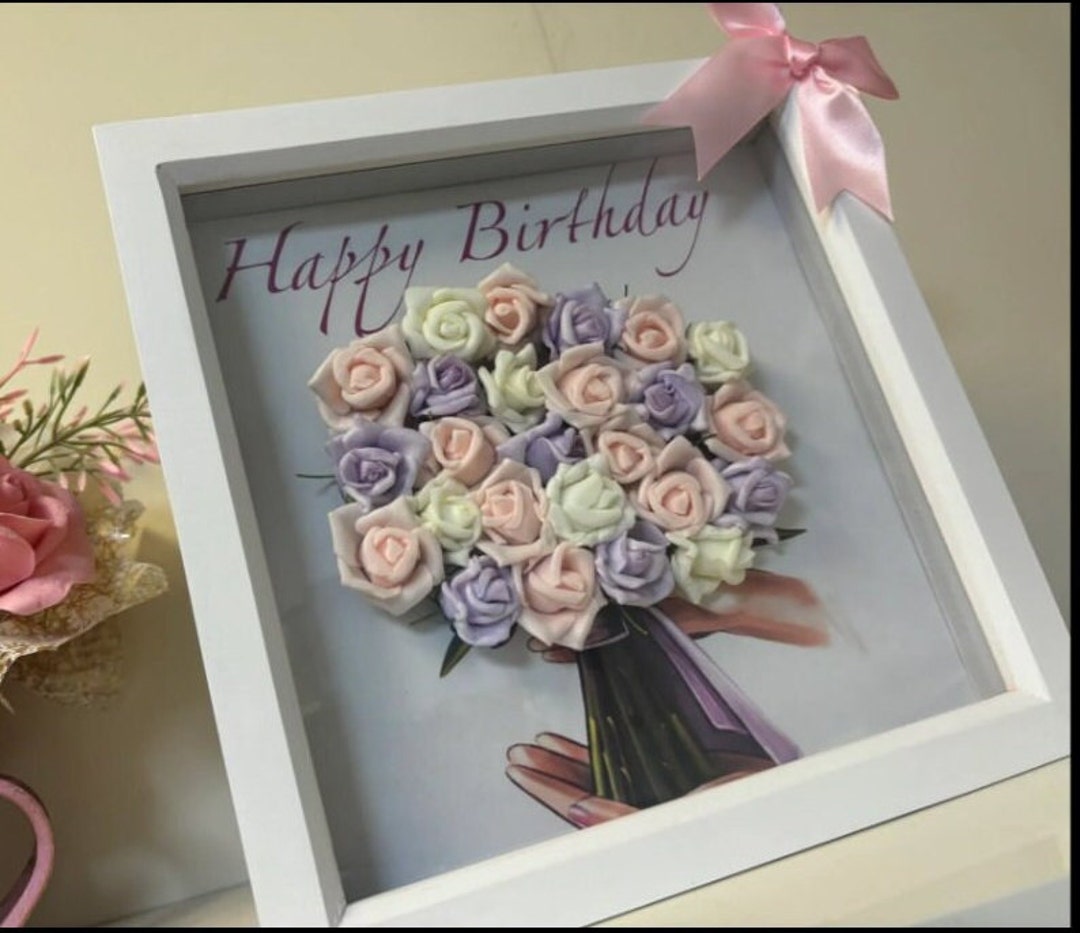 Birthday 3D Flower Frame - Etsy