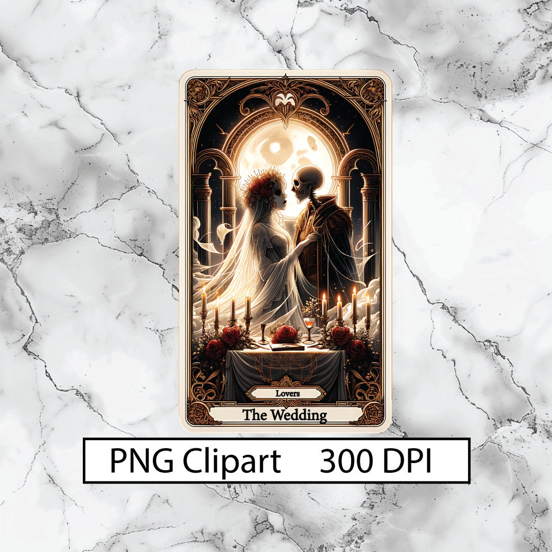 The Wedding Tarot Card PNG Marriage in Love Sublimation Design Lovers ...