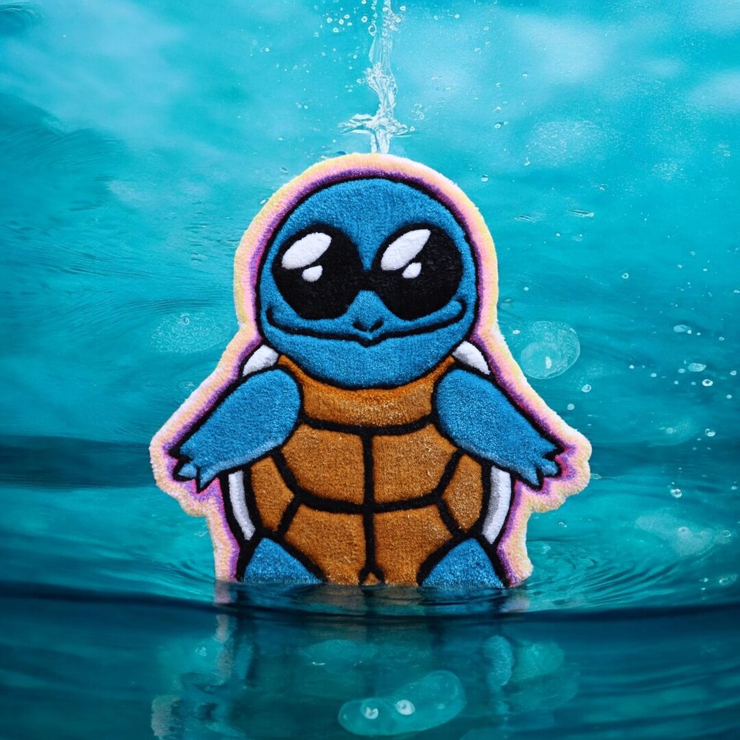 Squirtle With Shades Tufted Rug - Etsy