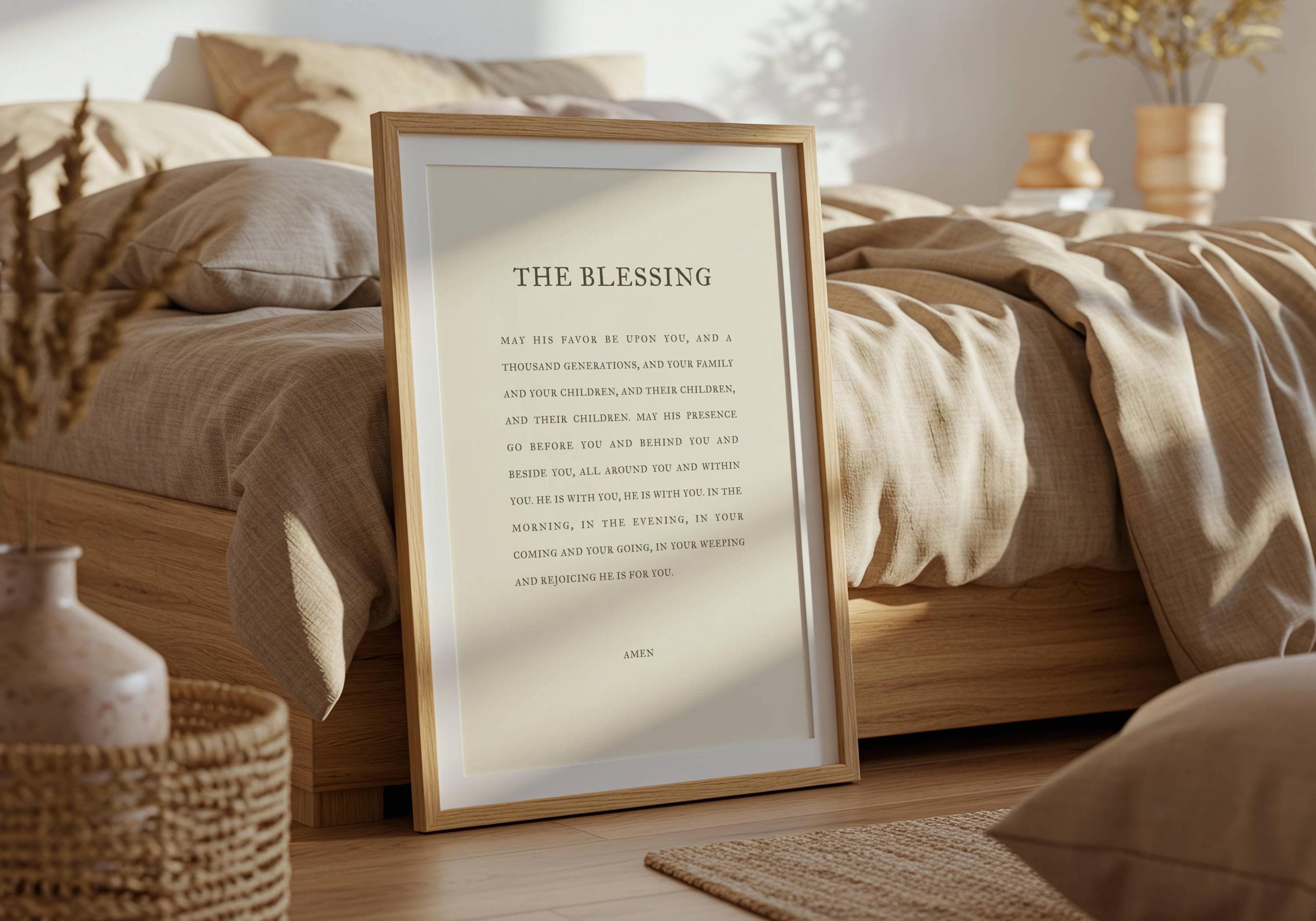 The Blessing Prayer Lyrics Print, Minimalist Christian Wall Art ...