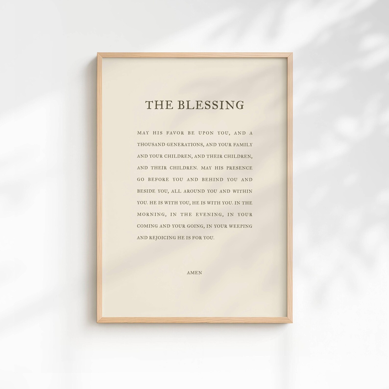 The Blessing Prayer Lyrics Print, Minimalist Christian Wall Art ...