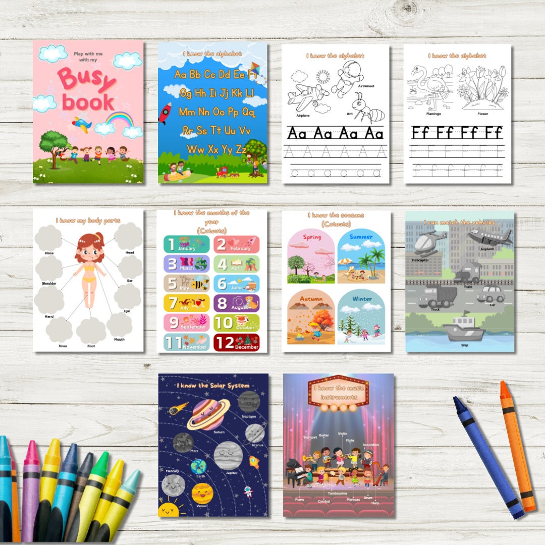 Printable Busy Books, Toddler Learning Binder, Preschool Activities ...