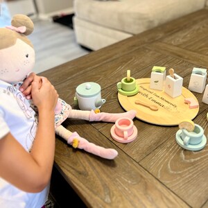 Personalized Wooden Afternoon Tea Play Set, Engraving, Pretend Tea ...
