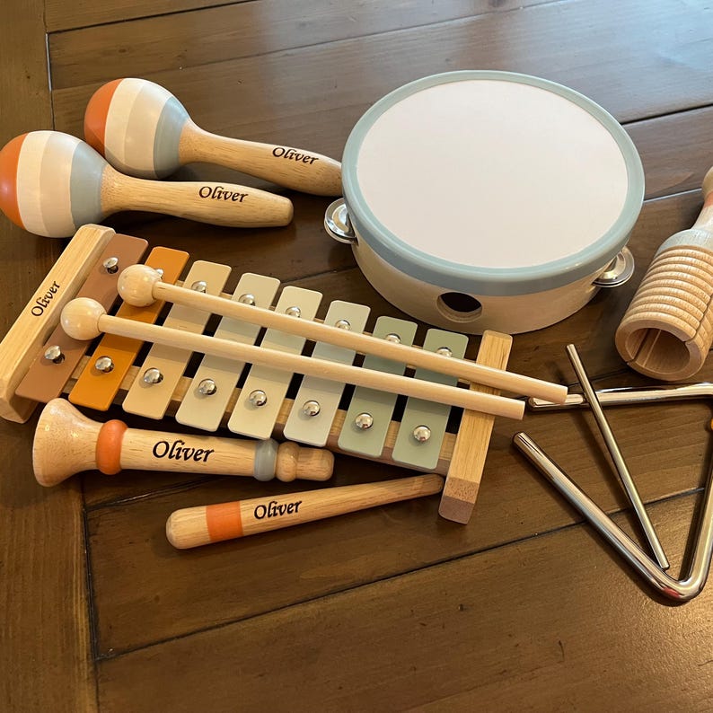 Personalized Musical Instruments Wooden Music Toy Set Custom Name First ...