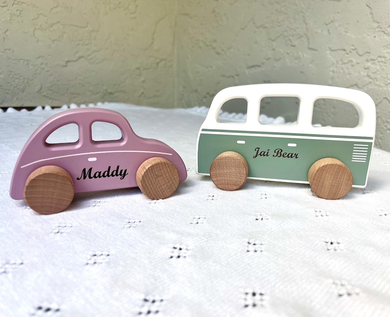 Personalized Wooden Toy Car for Toddlers, First Birthday Gift, Baby ...