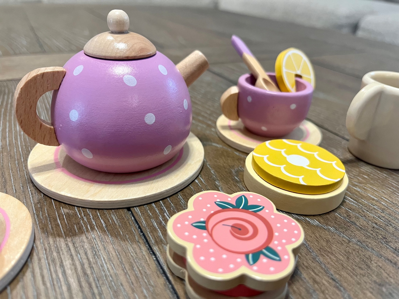 Personalized Wooden Tea Party Play Set, Custom Name Tea Set Toy, Gift ...