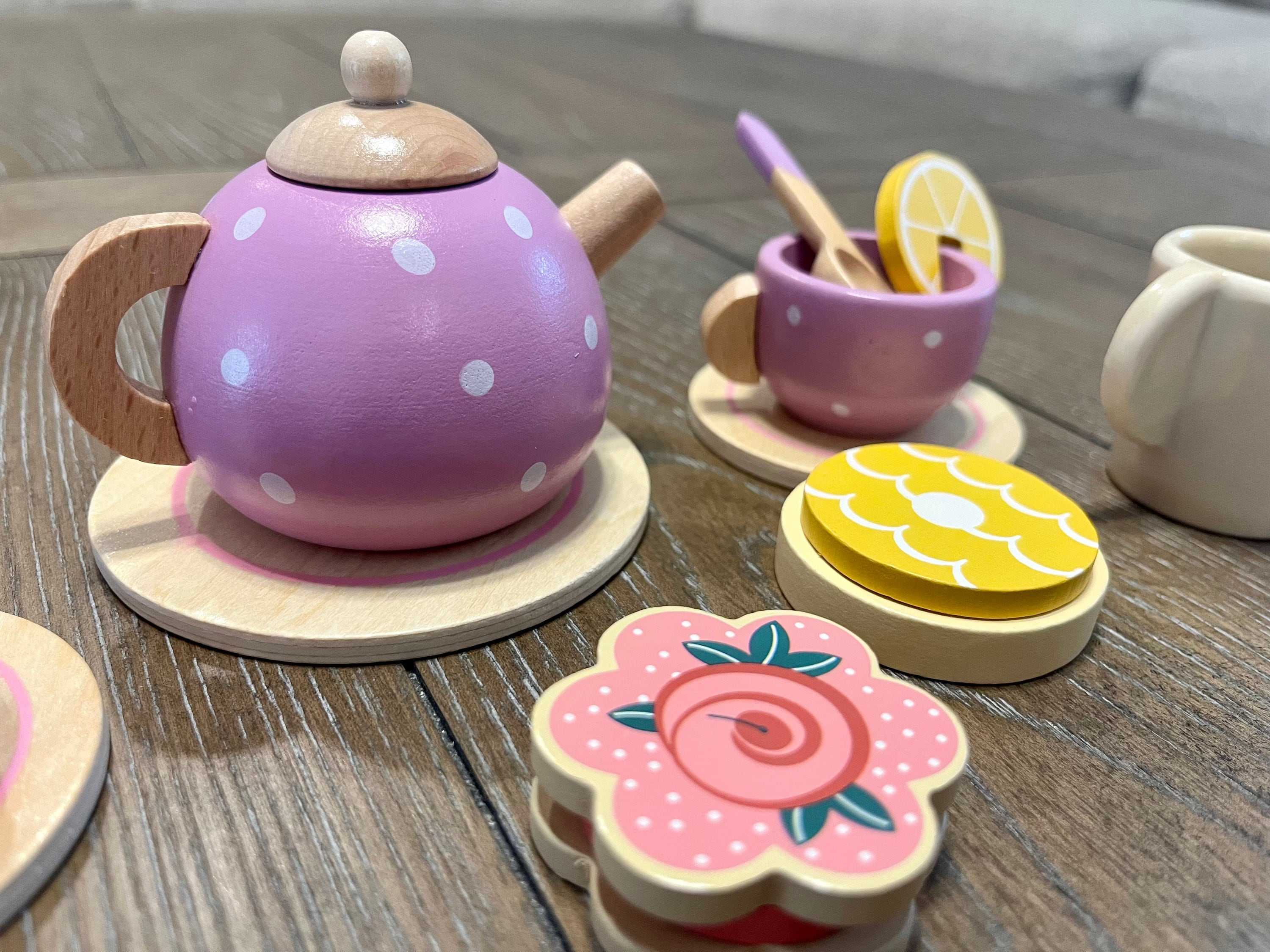 Personalized Wooden Tea Party Play Set, Custom Name Tea Set Toy, Gift ...