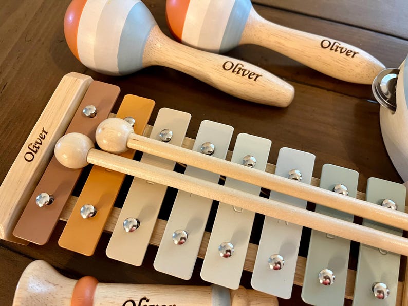 Personalized Musical Instruments Wooden Music Toy Set Custom Name First ...