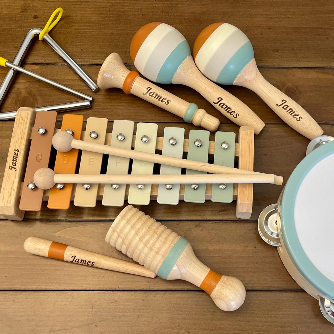 Personalized Wooden Musical Instruments for Toddlers, Montessori Wooden ...