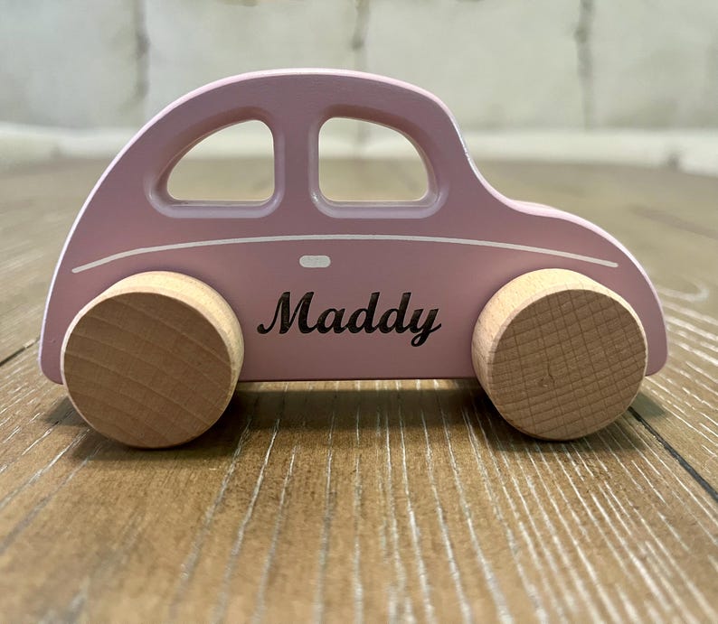 Personalized Wooden Toy Car for Toddlers, First Birthday Gift, Baby ...