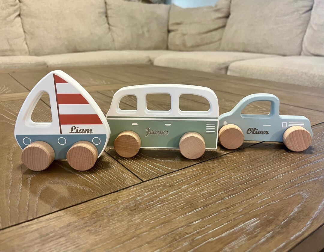 Personalized Wooden Toy Car for Toddlers, First Birthday Gift, Baby ...