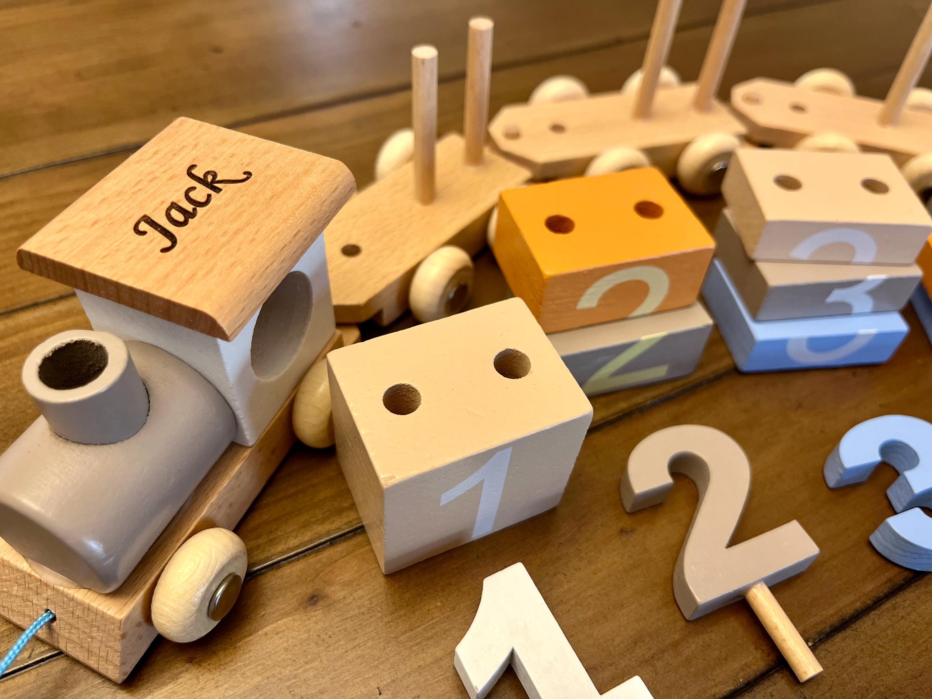Personalized Name Wooden Train Educational Toys for Kids, Building ...