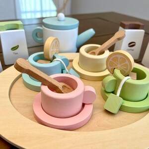 Personalized Wooden Afternoon Tea Play Set, Pretend Play, Pretend Tea ...