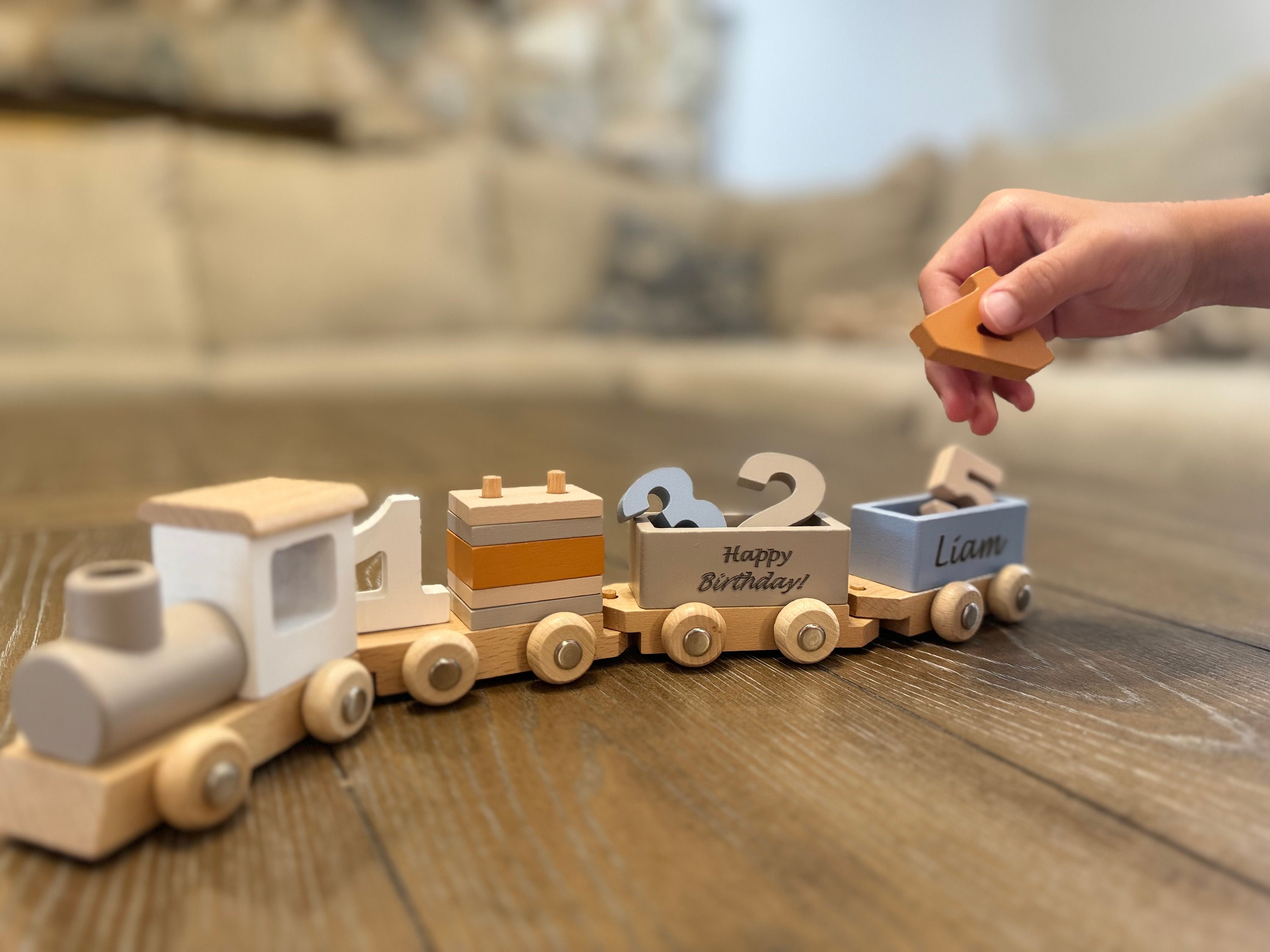 Personalized Wooden Toy Train Handcrafted Educational Toys for Kids ...