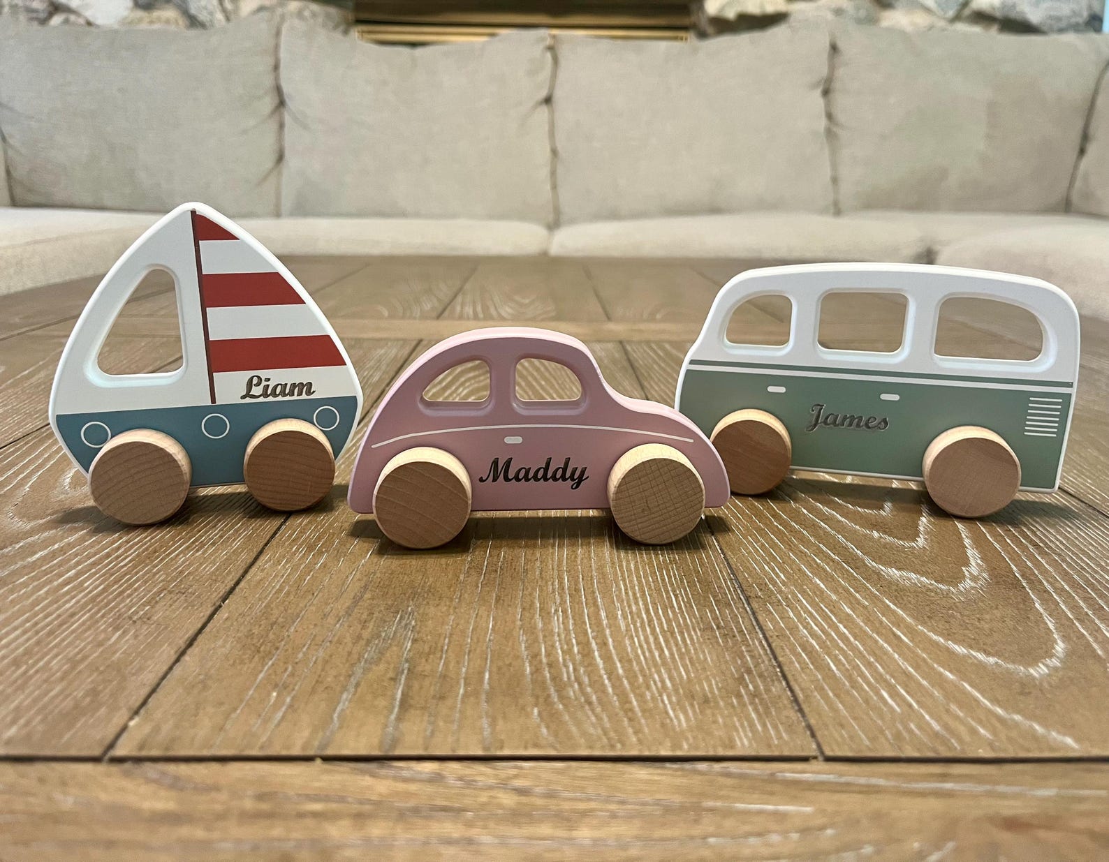 Personalized Wooden Toy Car for Toddlers, First Birthday Gift, Baby ...