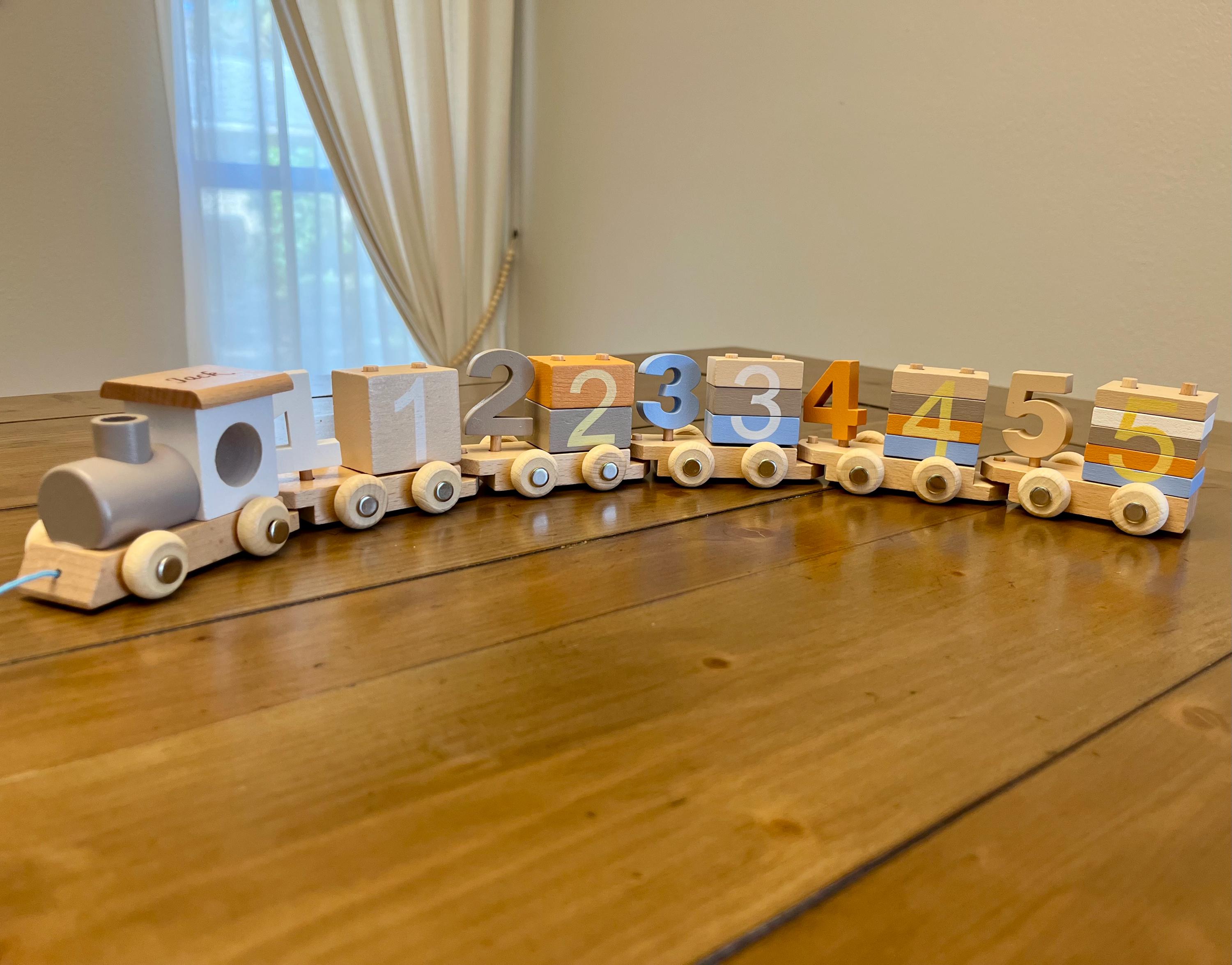 Personalized Name Wooden Train Educational Toys for Kids, Building ...