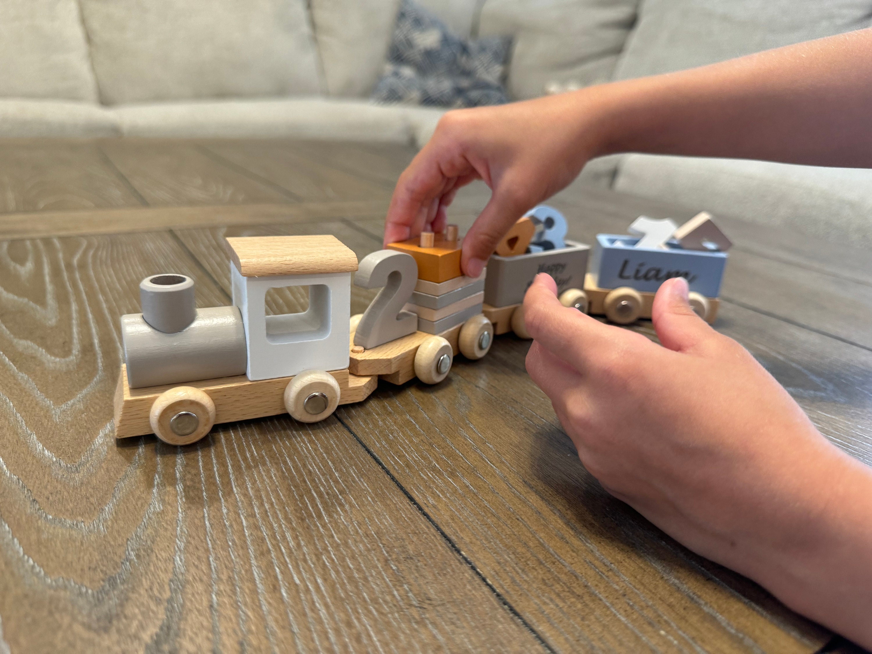 Personalized Wooden Toy Train Handcrafted Educational Toys for Kids ...