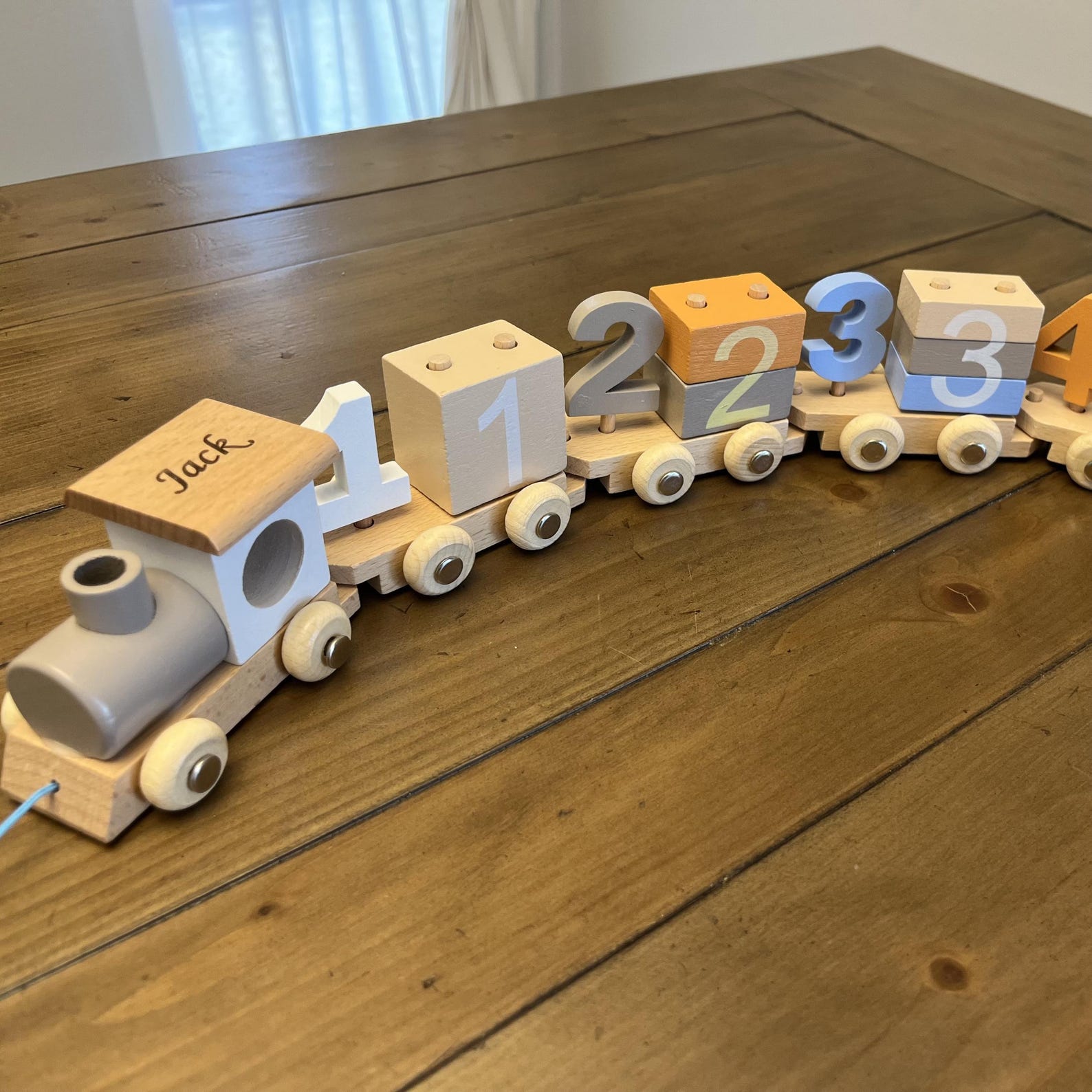 Personalized Name Wooden Train Educational Toys for Kids, Building ...