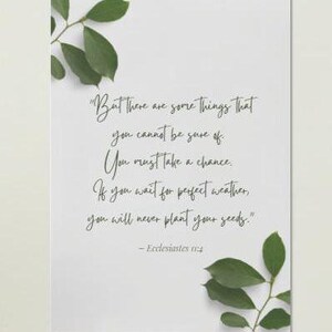 Ecclesiastes 11:4 | Bible Verse Poster | Christ Life Studio | Print ...