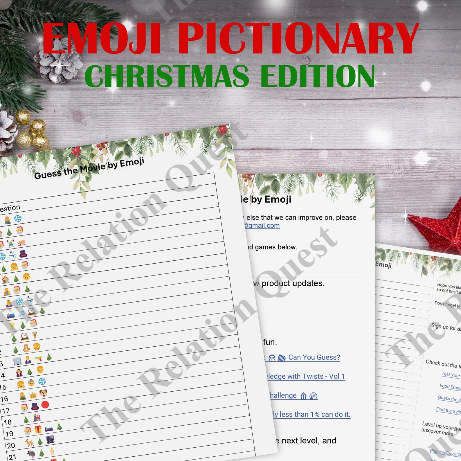 Emoji Pictionary: Guess the Christmas Movie Interactive and Fun Brain ...