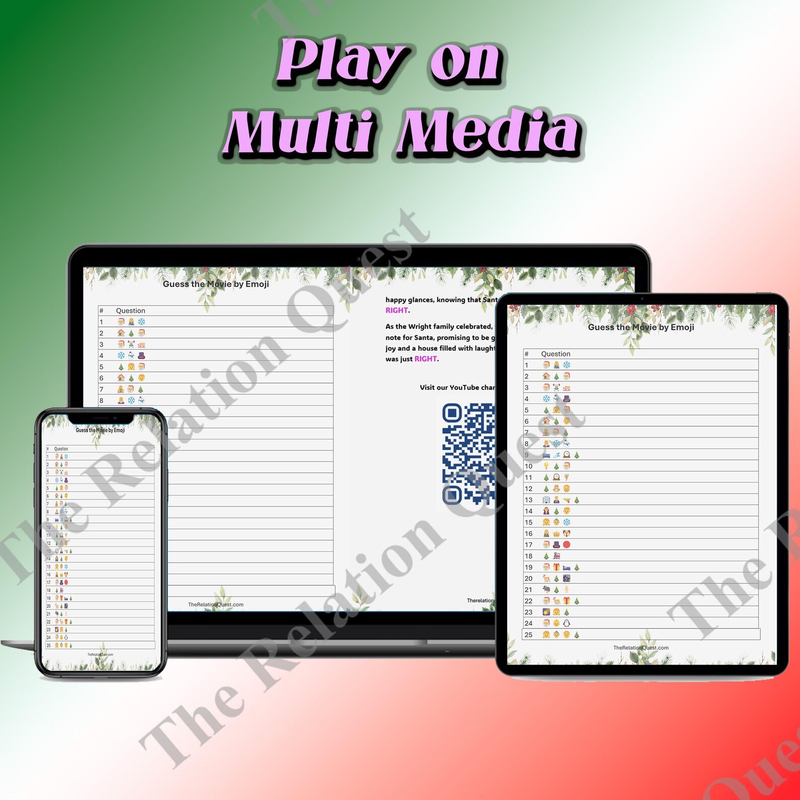 Emoji Pictionary: Guess the Christmas Movie Interactive and Fun Brain ...