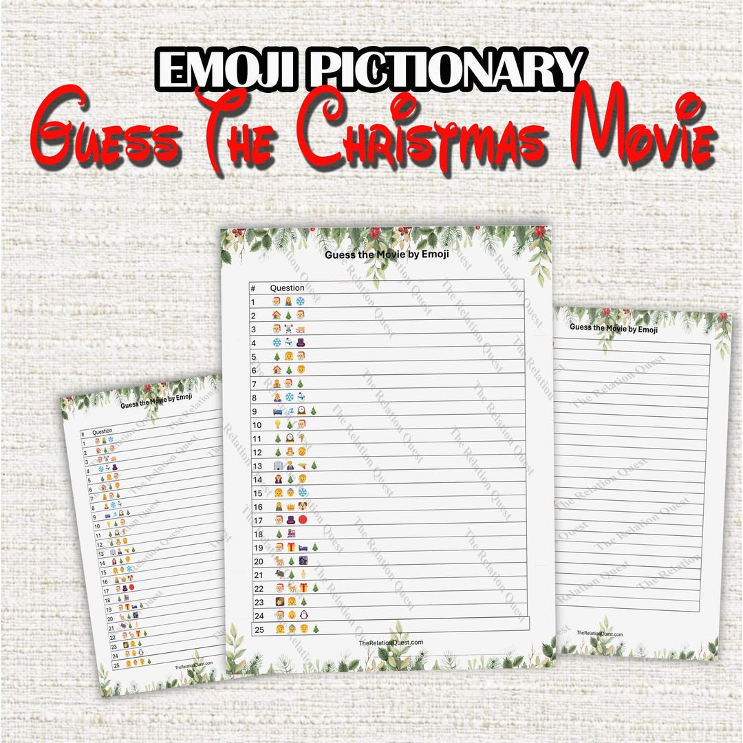 Emoji Pictionary: Guess the Christmas Movie Interactive and Fun Brain ...