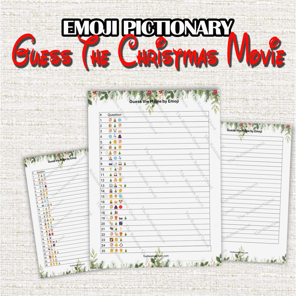 Emoji Pictionary: Guess the Christmas Movie Interactive and Fun Brain ...