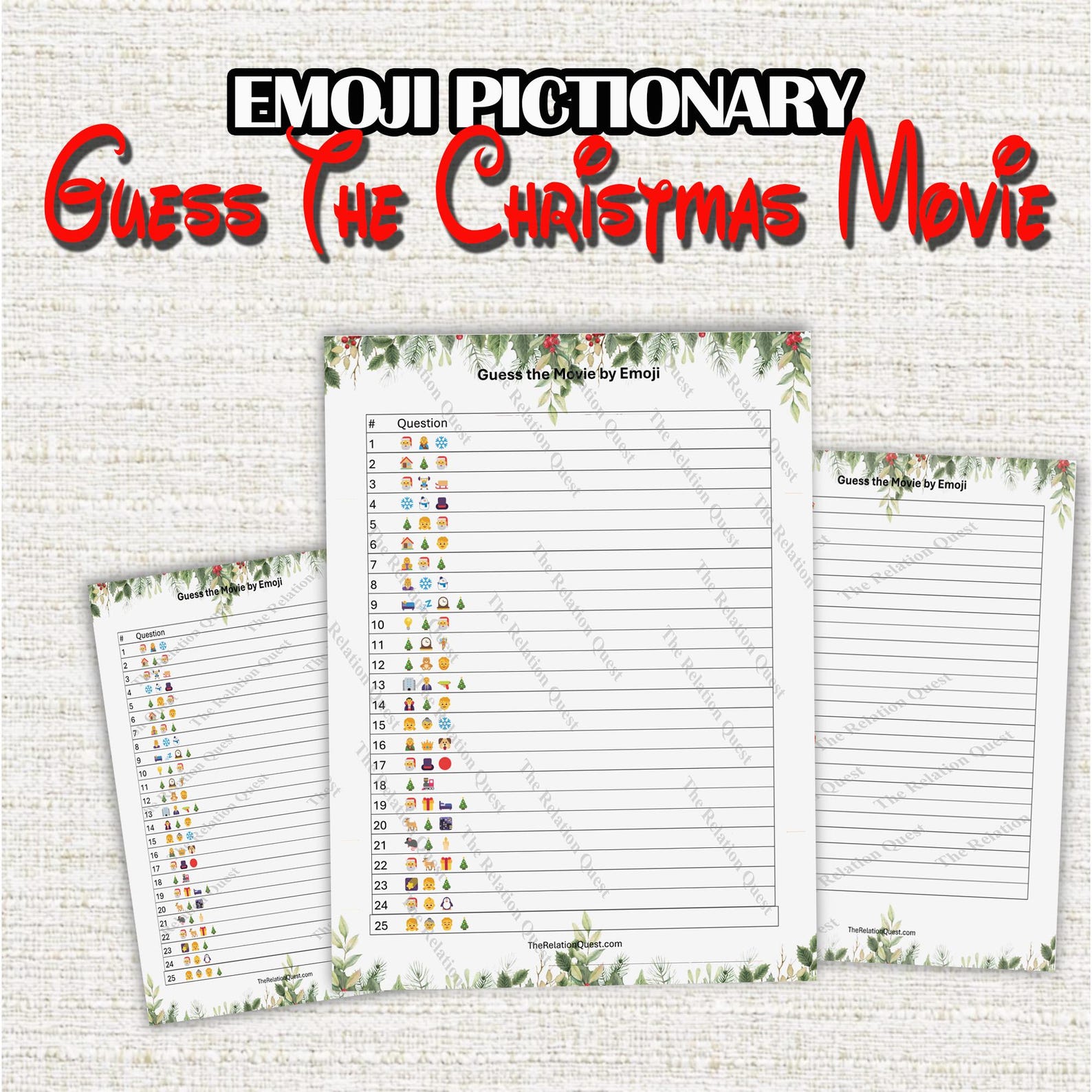 Emoji Pictionary: Guess the Christmas Movie Interactive and Fun Brain ...