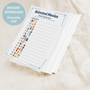 Animated Movie Game Emoji Pictionary 30 Questions & 3 Special Rounds ...