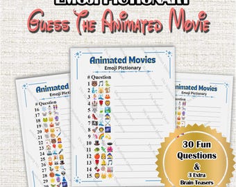 Guess the Movie Game Emoji Pictionary Popular Movie Edition - 40 ...