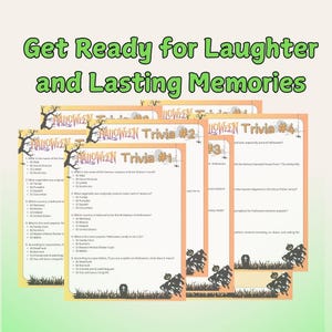 Halloween Trivia Printable, Family Game Night, Halloween Activity Party ...