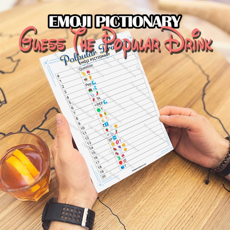 Emoji Drink Pictionary: Fun Party Game (printable PDF) - Etsy