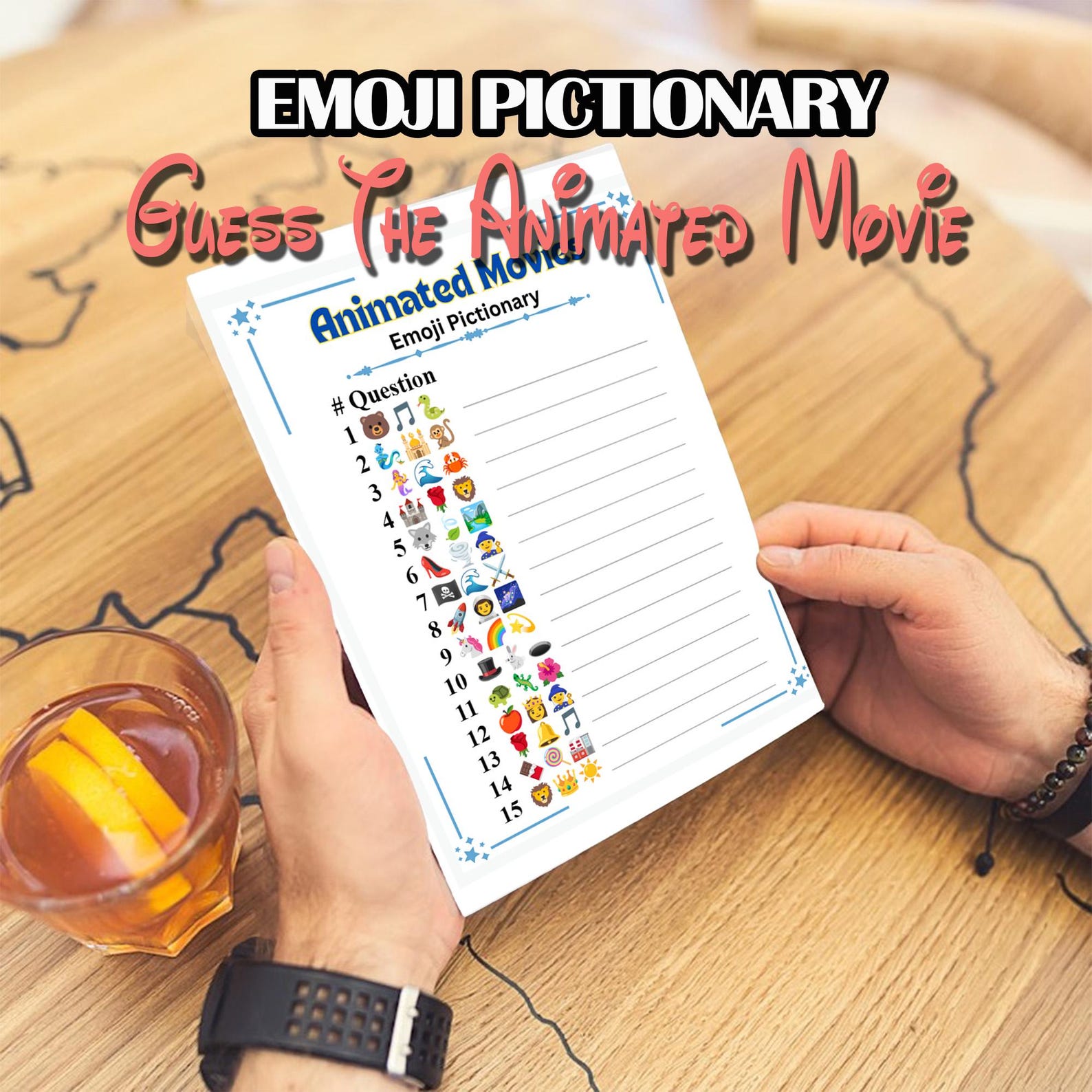 Animated Movie Game Emoji Pictionary 30 Questions & 3 Special Rounds ...
