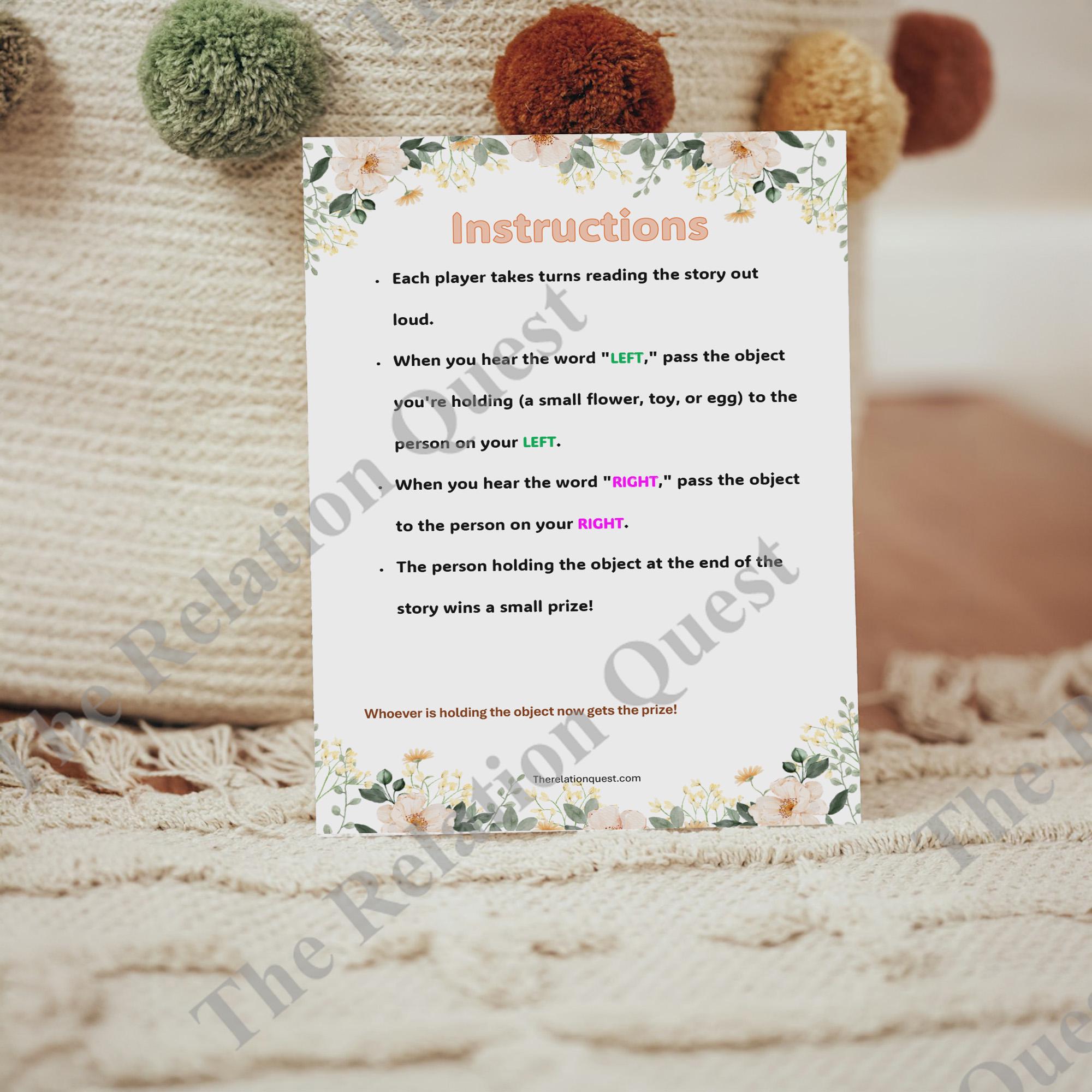 Left Right Story Game -spring Adventure Fun and Engaging Group Activity ...