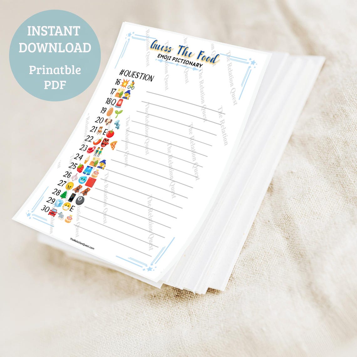 Guess the Food Game Emoji Pictionary 30 Questions & 3 Special Rounds ...