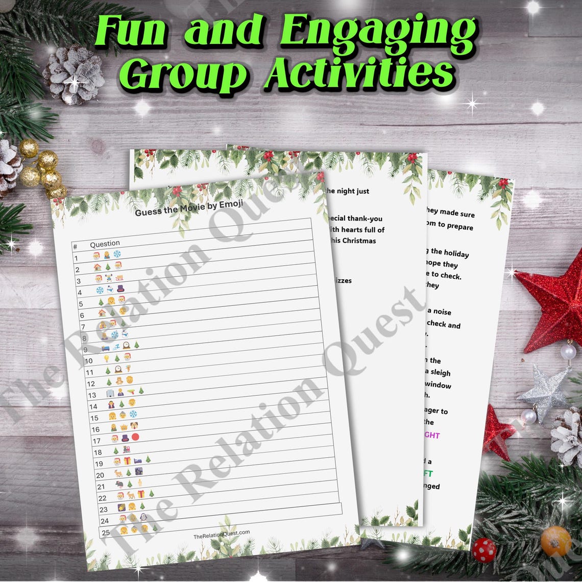 Emoji Pictionary: Guess the Christmas Movie Interactive and Fun Brain ...