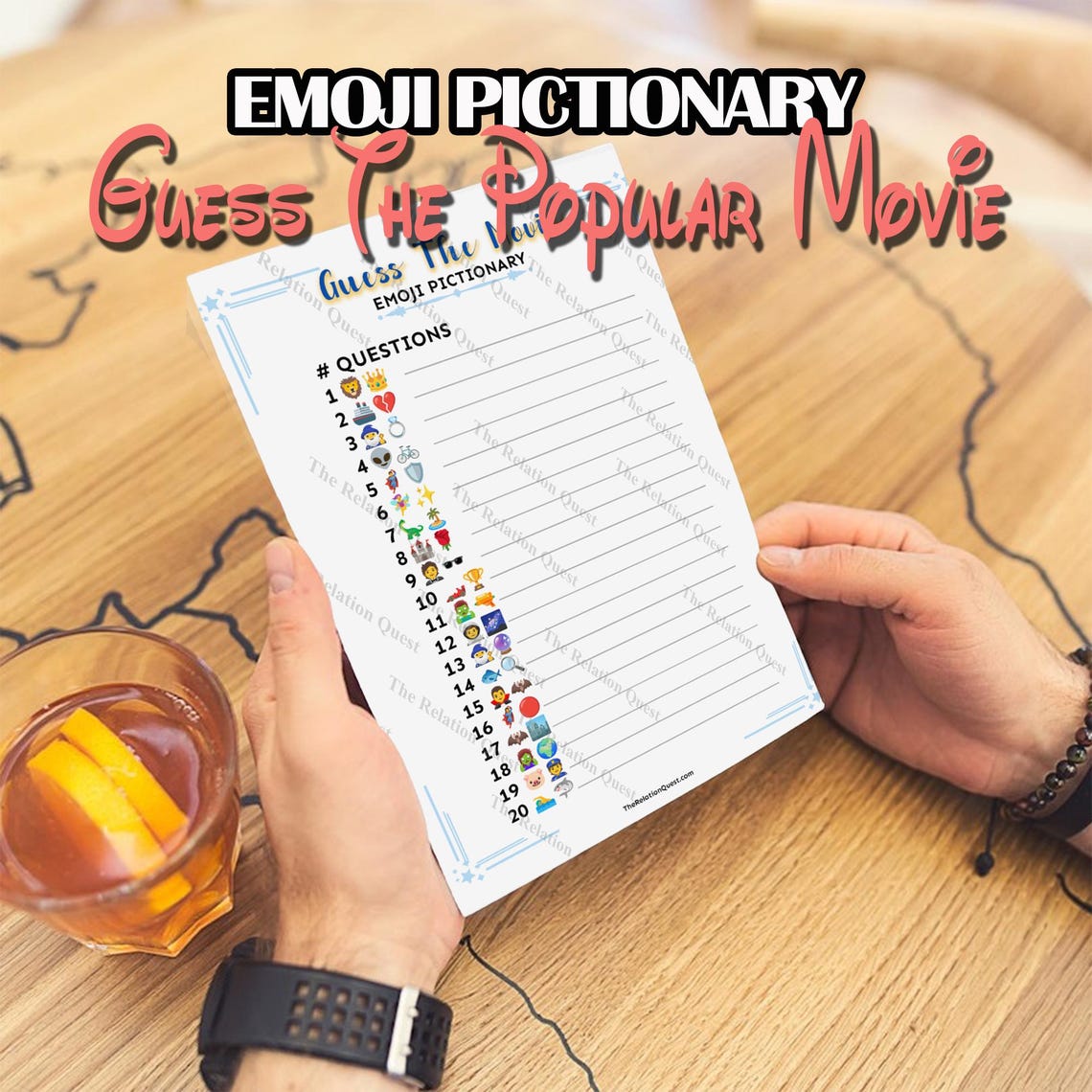 Guess the Movie Game Emoji Pictionary Popular Movie Edition - 40 ...